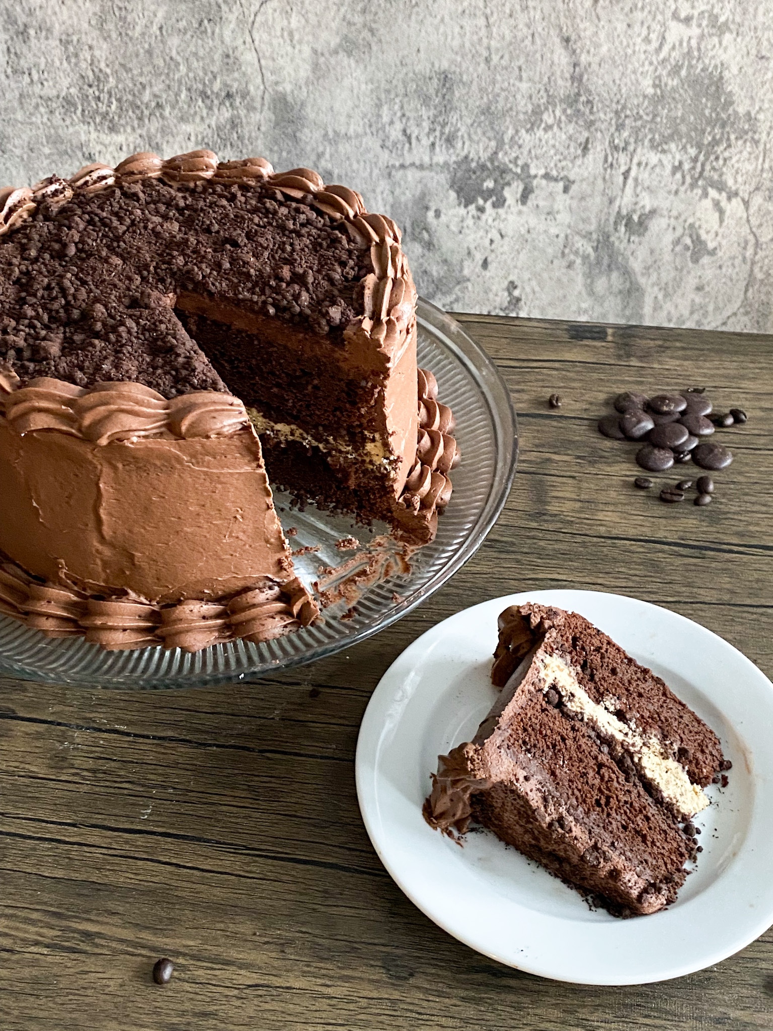 Double Chocolate Mocha Crunch Cake - Northern Ginger